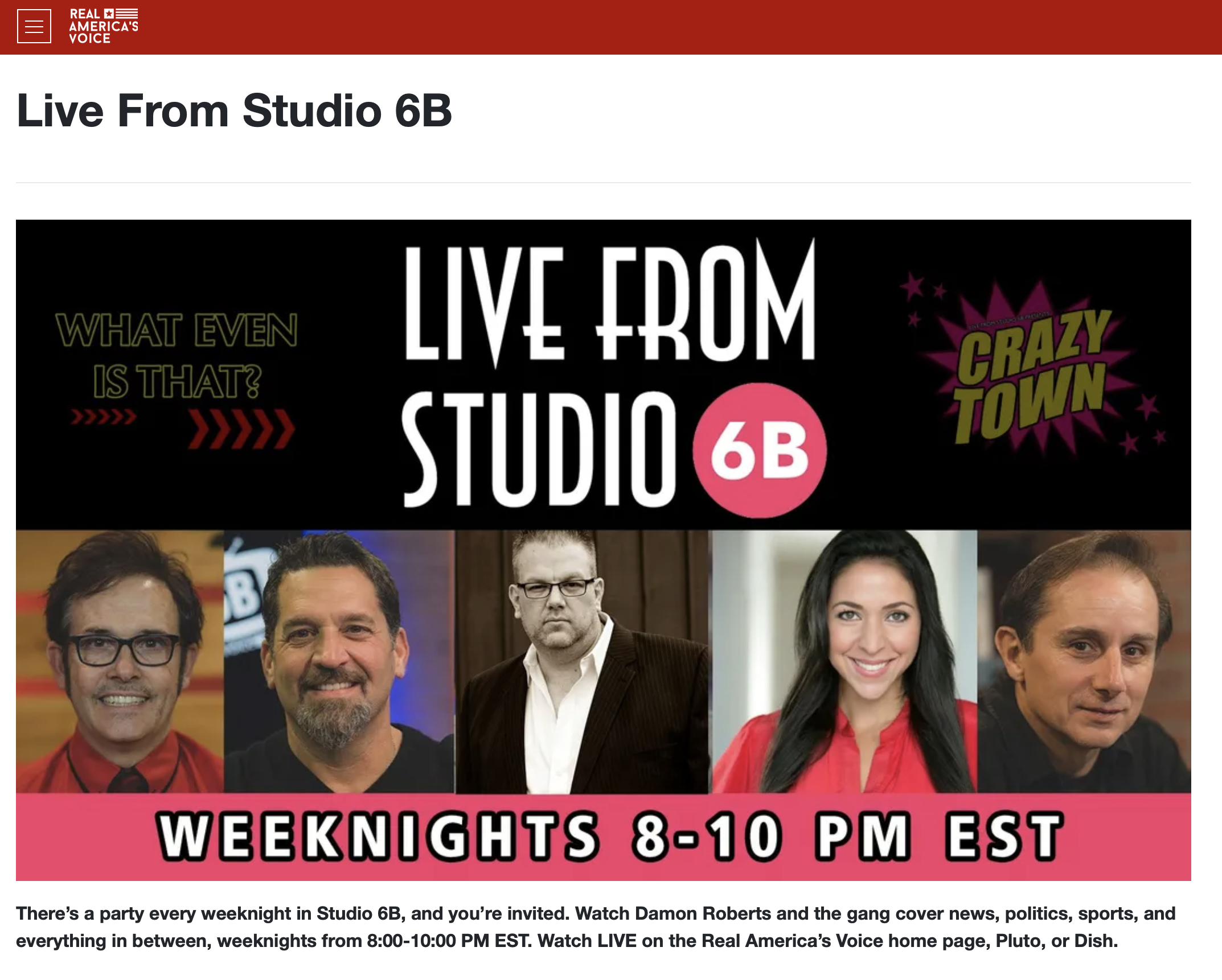 Live from Studio 6B on Real America’s Voice – The Radio Patriot