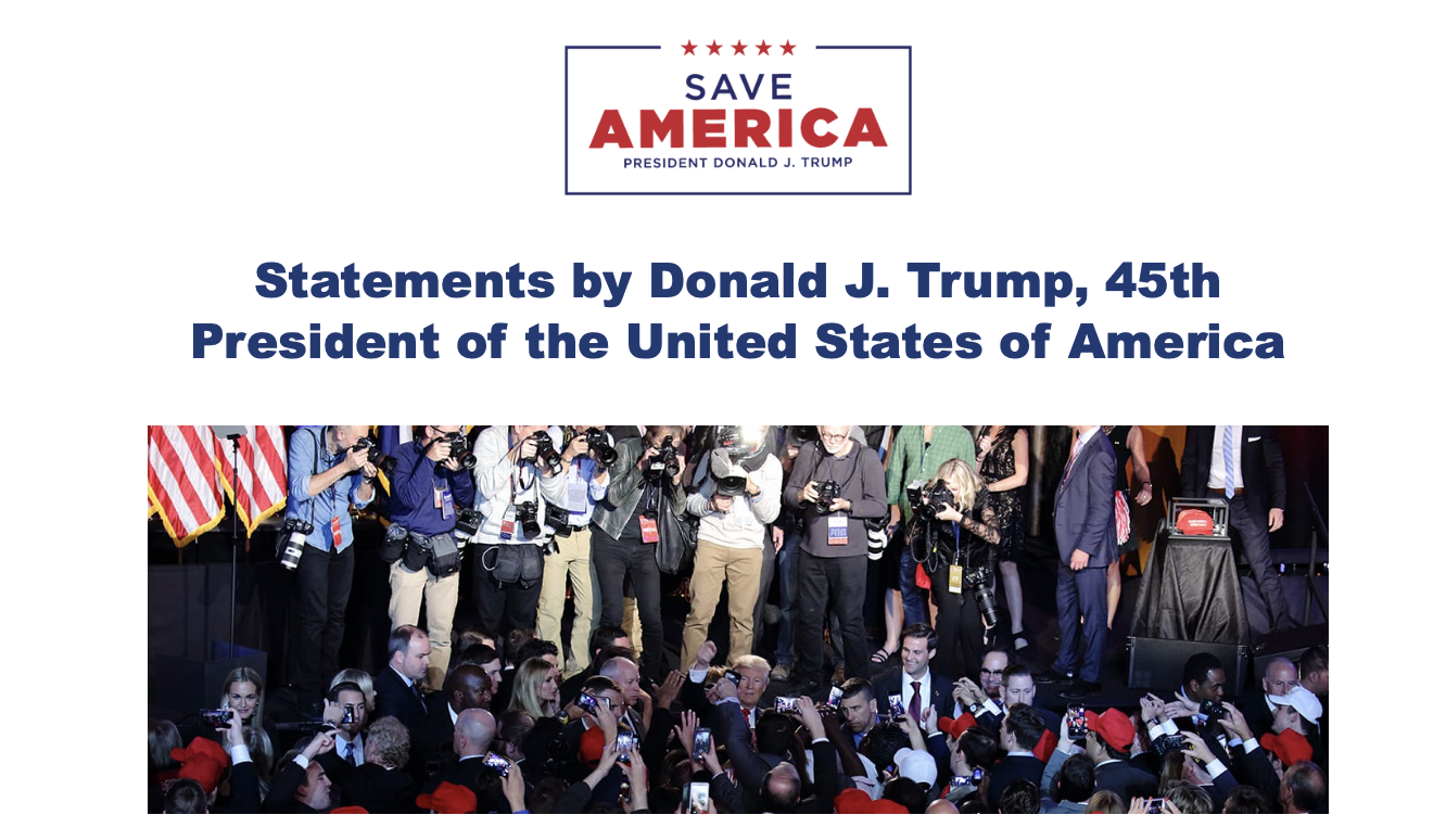 Official Trump Statements – The Radio Patriot