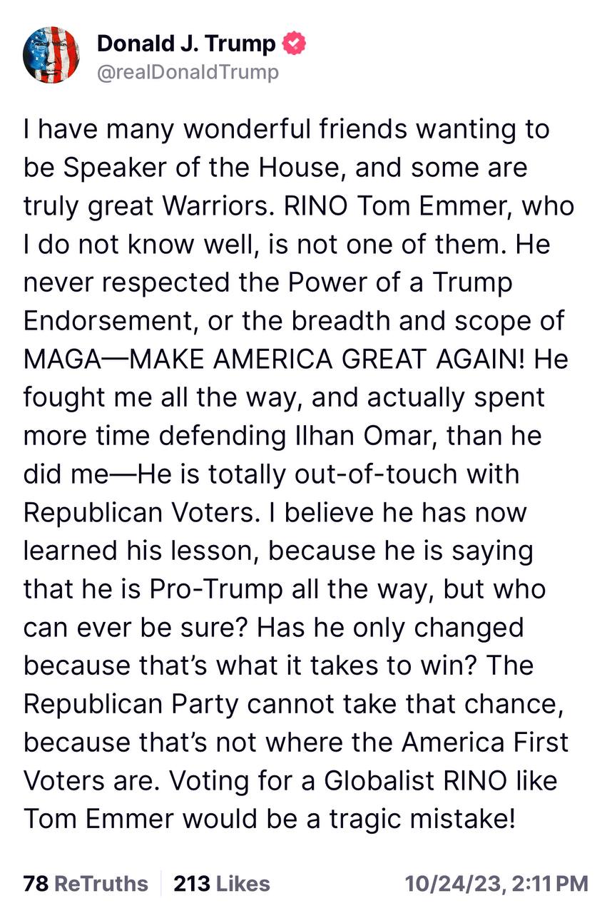 Rep. Tom Emmer Wins House GOP Speaker Nomination – The Radio Patriot