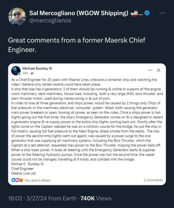 Comments from a former Maersk Chief Engineer – The Radio Patriot