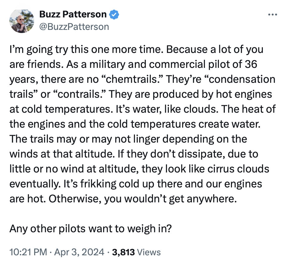 Buzz Patterson sets the record straight on “chemtrails.” – The Radio ...