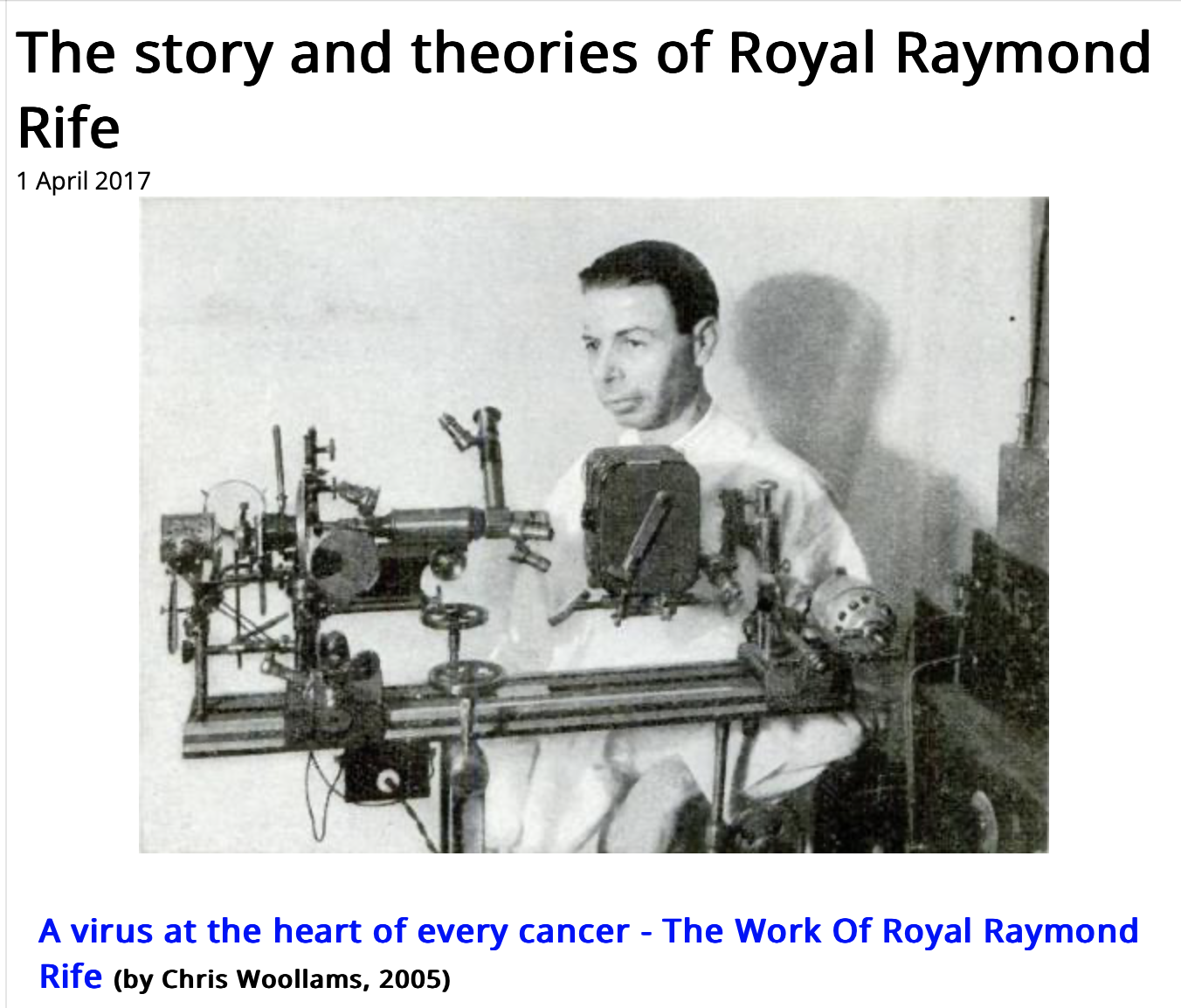 Royal Raymond Rife – The Radio Patriot