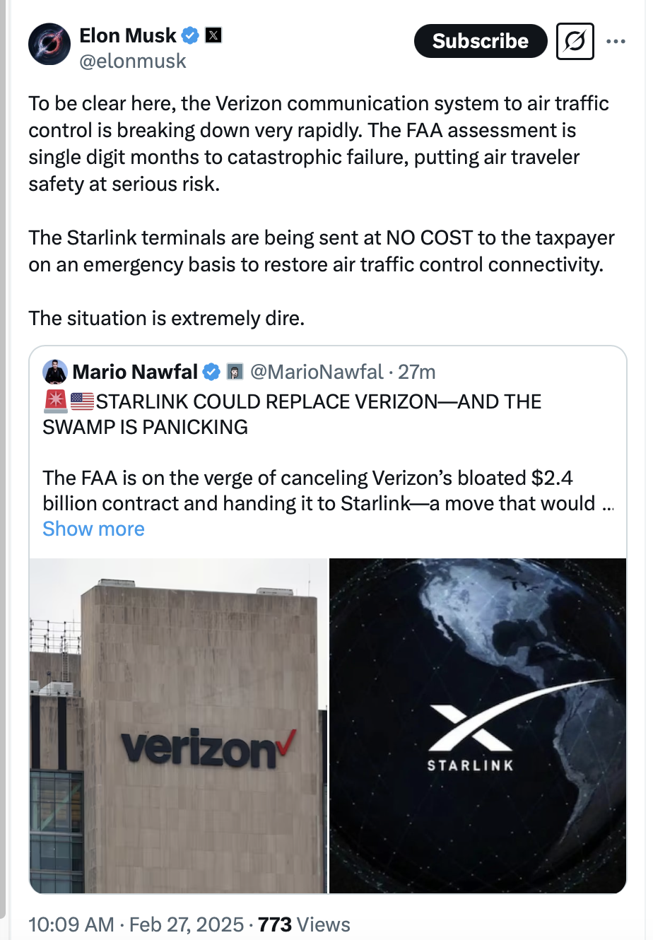 FAA: Single digit months to catastrophic failure – Elon Musk – The ...