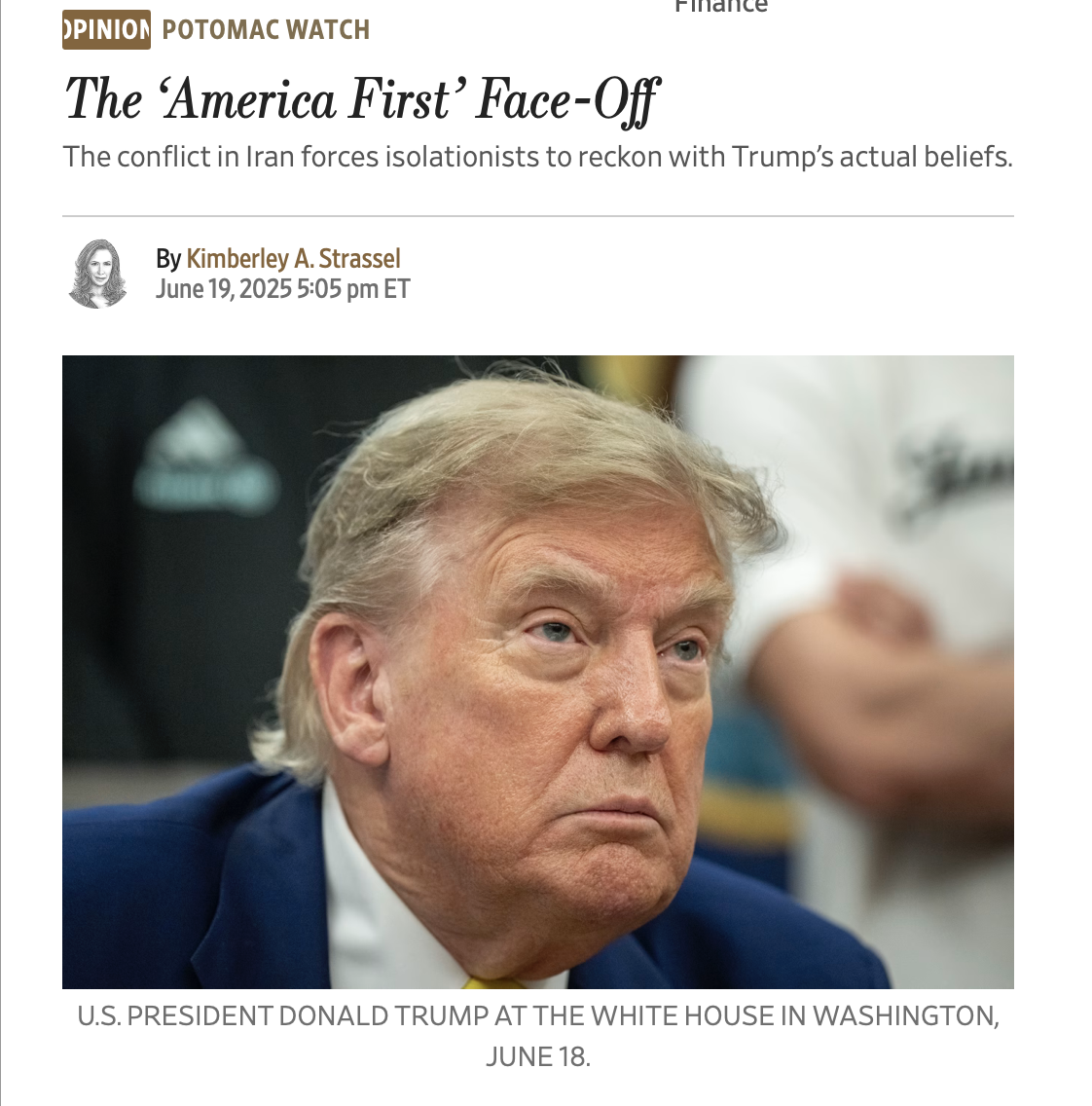 Kim Strassel – The ‘America First’ Face-Off – The Radio Patriot